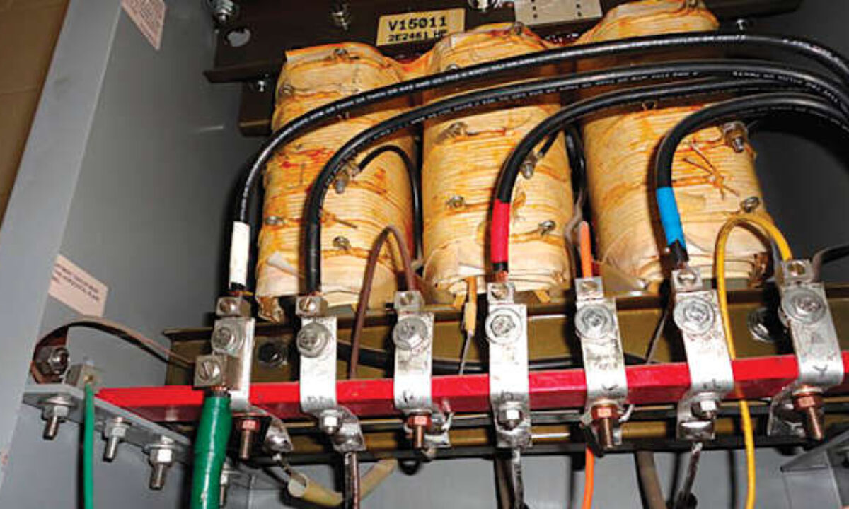 Electric Copper Bus With Connection Cables Connected To An Electric